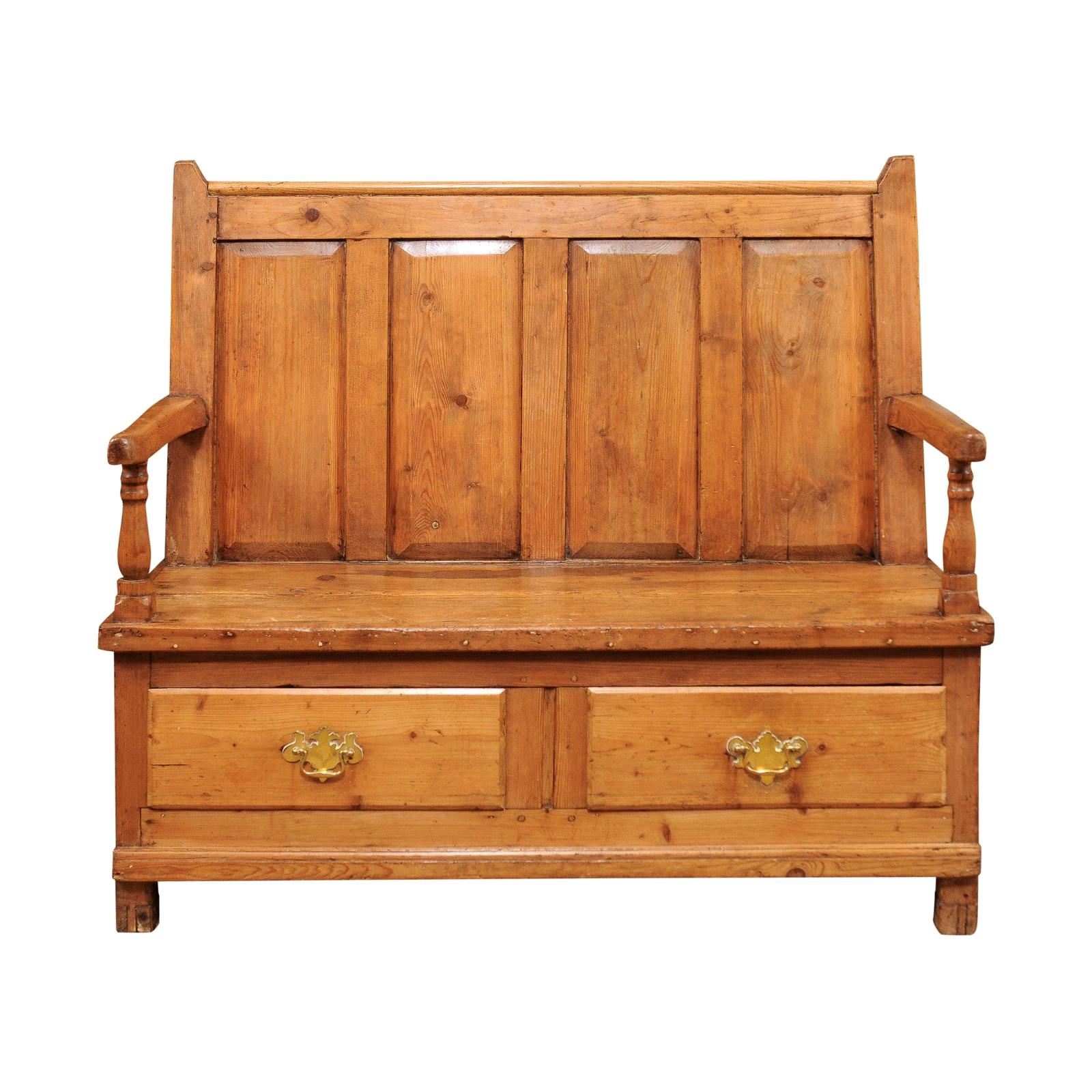 19th Century English Pine Settle at 1stDibs