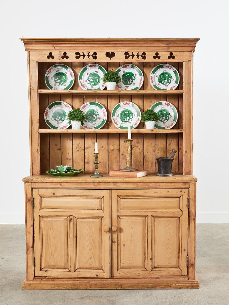 19th Century English Pine Welsh Step Back Cupboard Dresser For Sale at ...