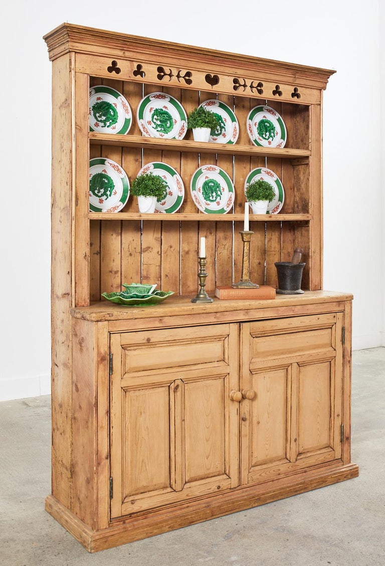 19th Century English Pine Welsh Step Back Cupboard Dresser For Sale at ...