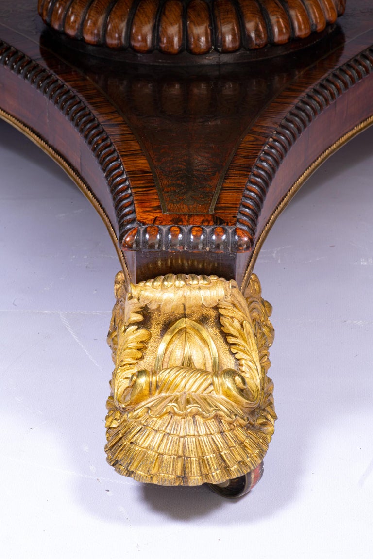 19th Century English Regency Brass Inlaid Centre Table For Sale at 1stDibs