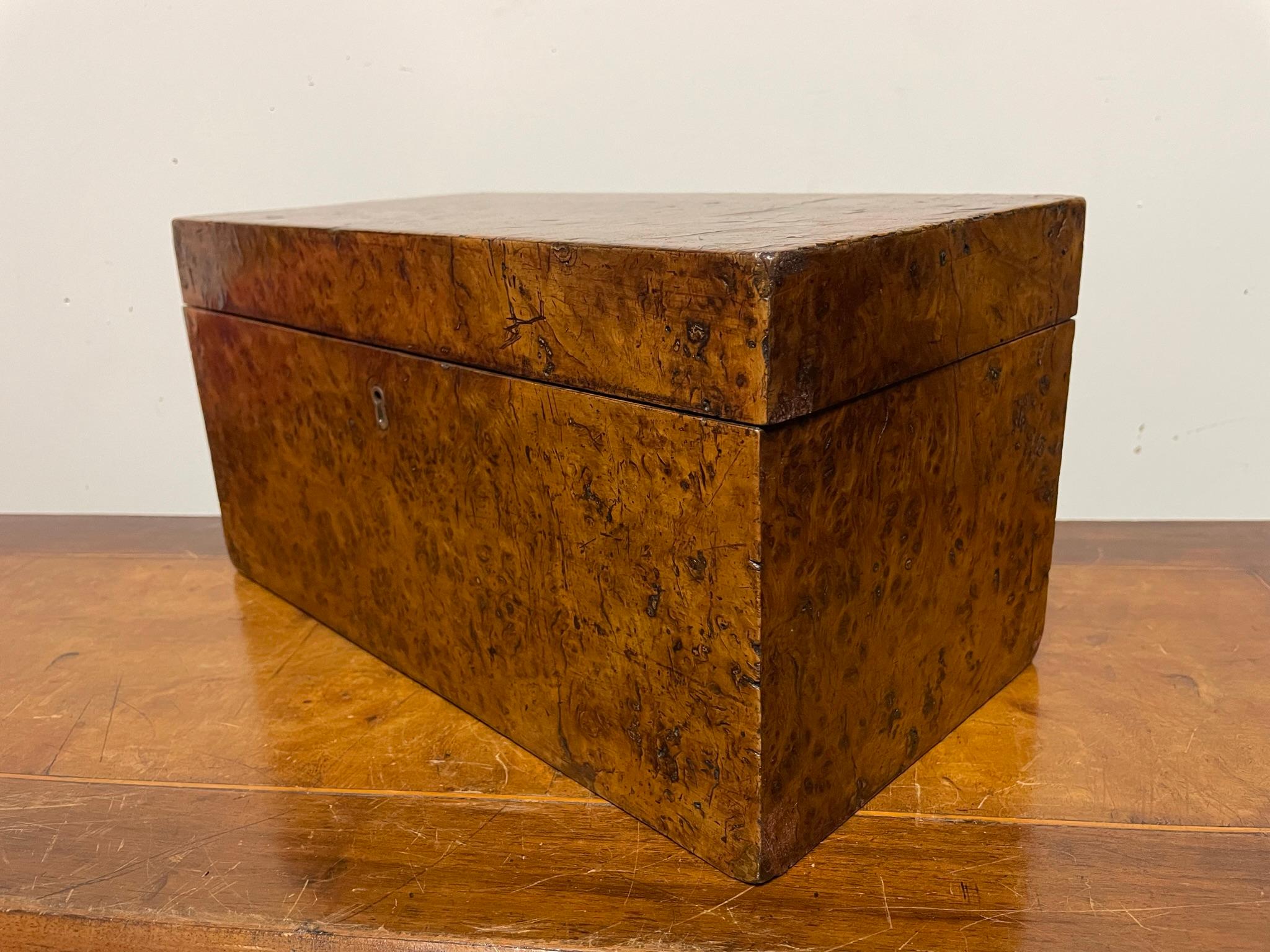 19th Century, English Regency Burl Wood Veneered Box For Sale at 1stDibs