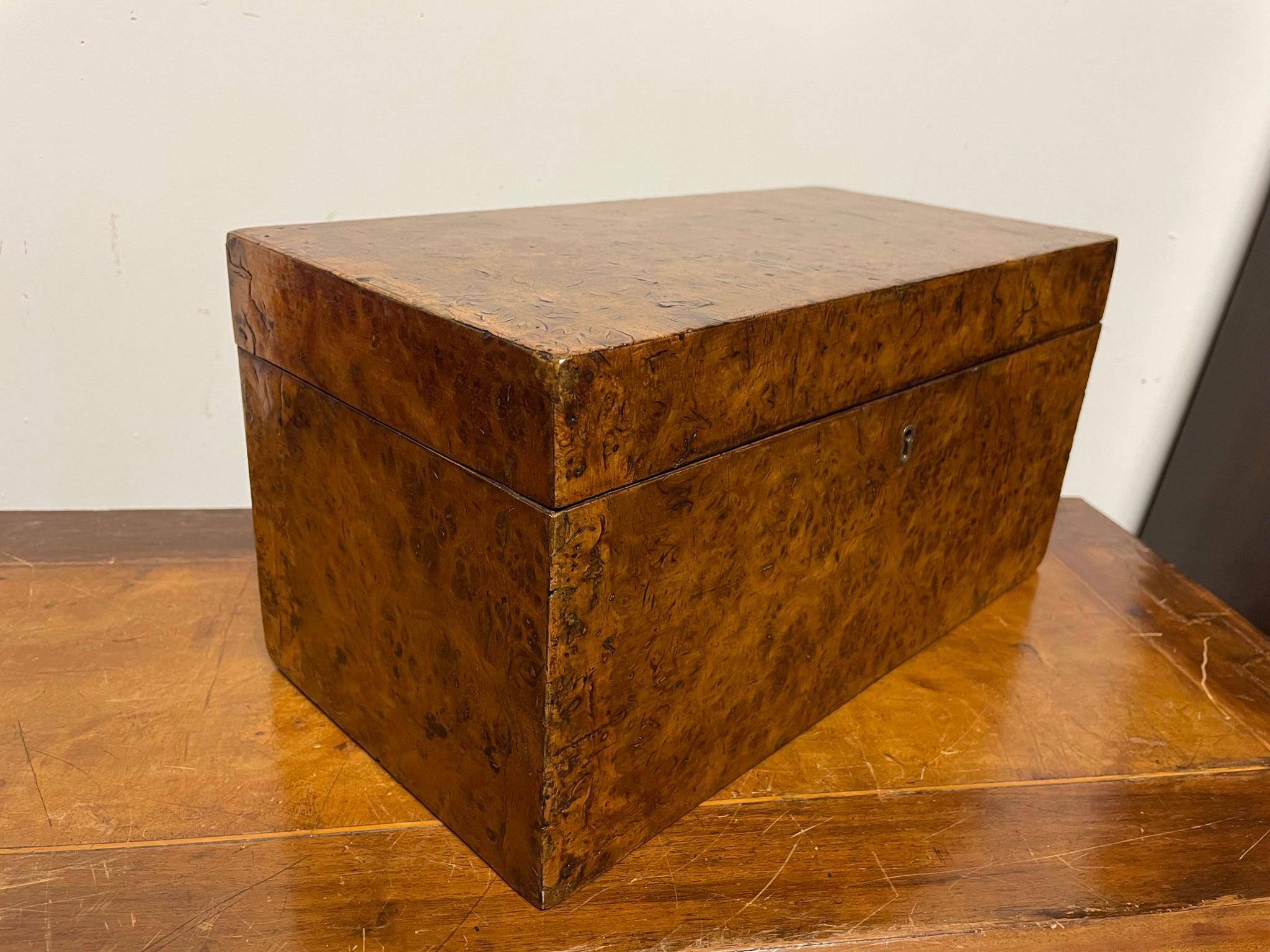 19th Century, English Regency Burl Wood Veneered Box For Sale at 1stDibs