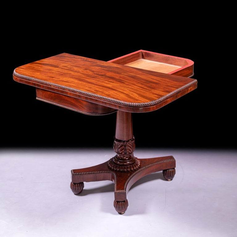 19th Century English Regency Card Table Stamped Gillows Of Lancaster ...