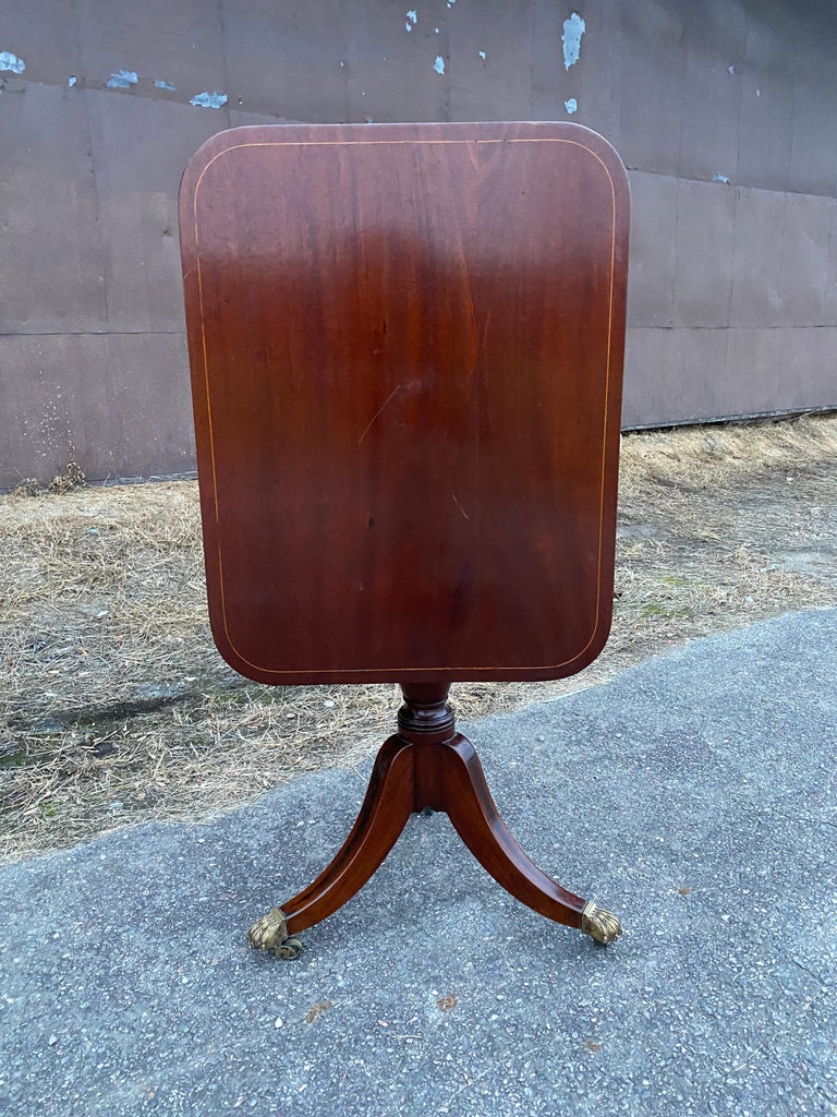19th Century English Regency Inlaid Side Table on Paw Castors For Sale ...