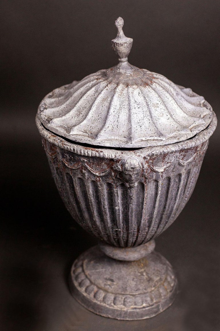 19th Century English Regency Lead Garden Urns For Sale at 1stDibs