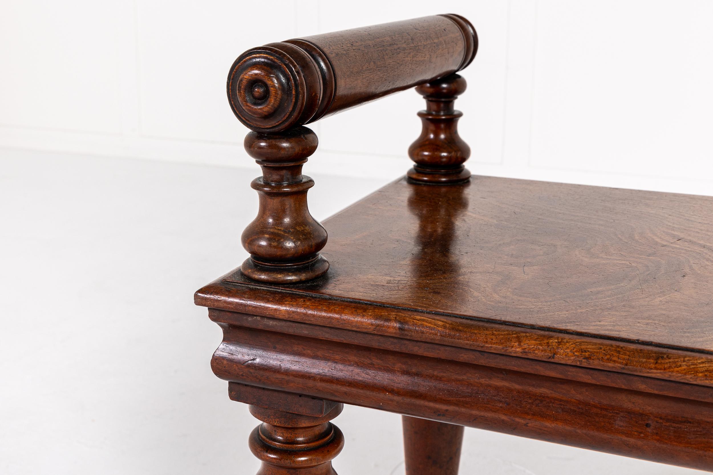 19th Century English Regency Mahogany Hall Bench For Sale at 1stDibs