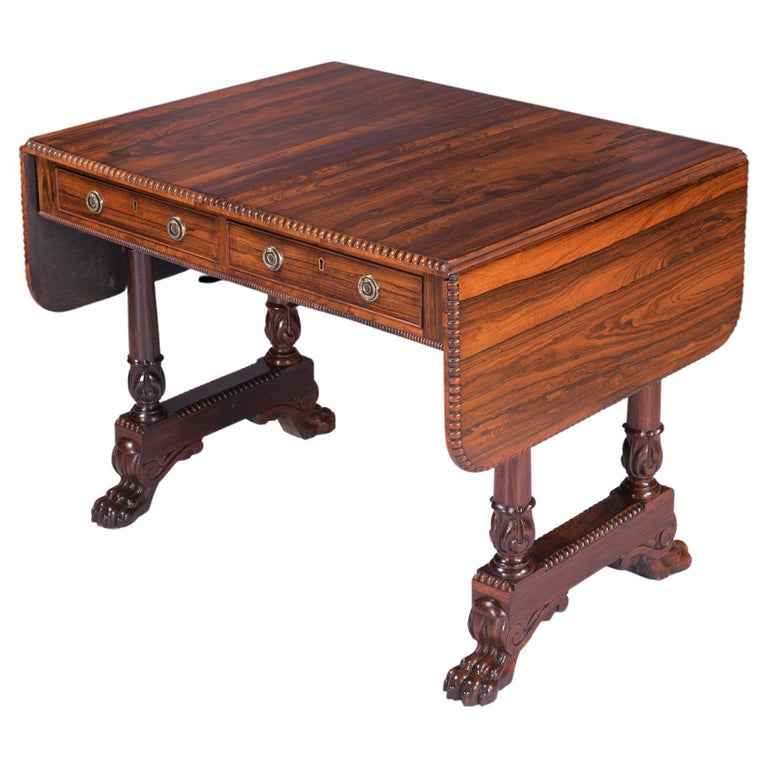 19th Century English Regency Sofa / Library Table For Sale at 1stDibs