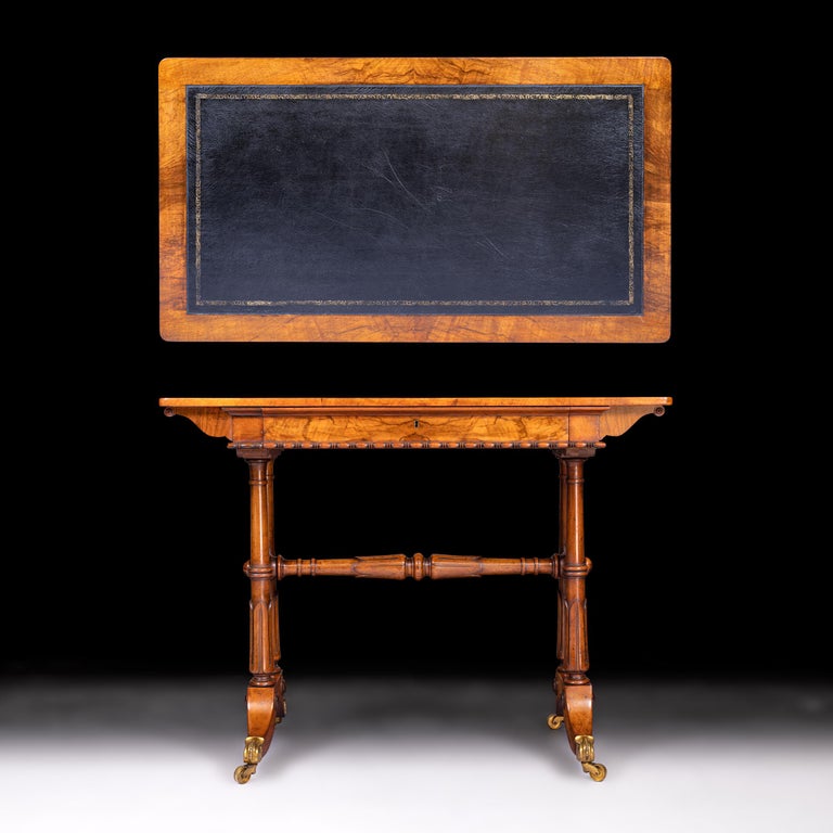 19th Century English Regency Walnut Writing Table in the Manner of ...