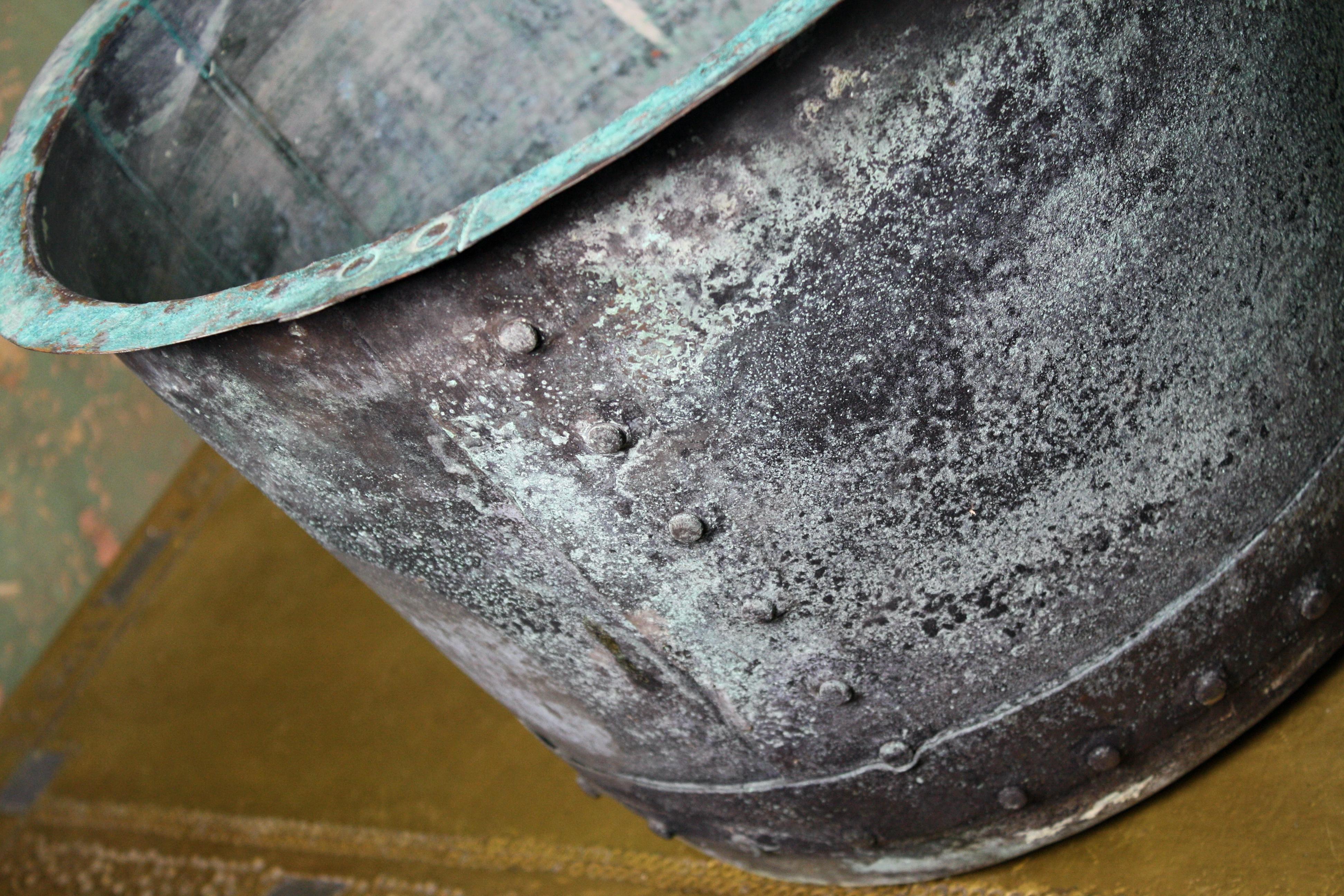 19th Century English Riveted Copper Verdigris Vat Vessel Planter at ...