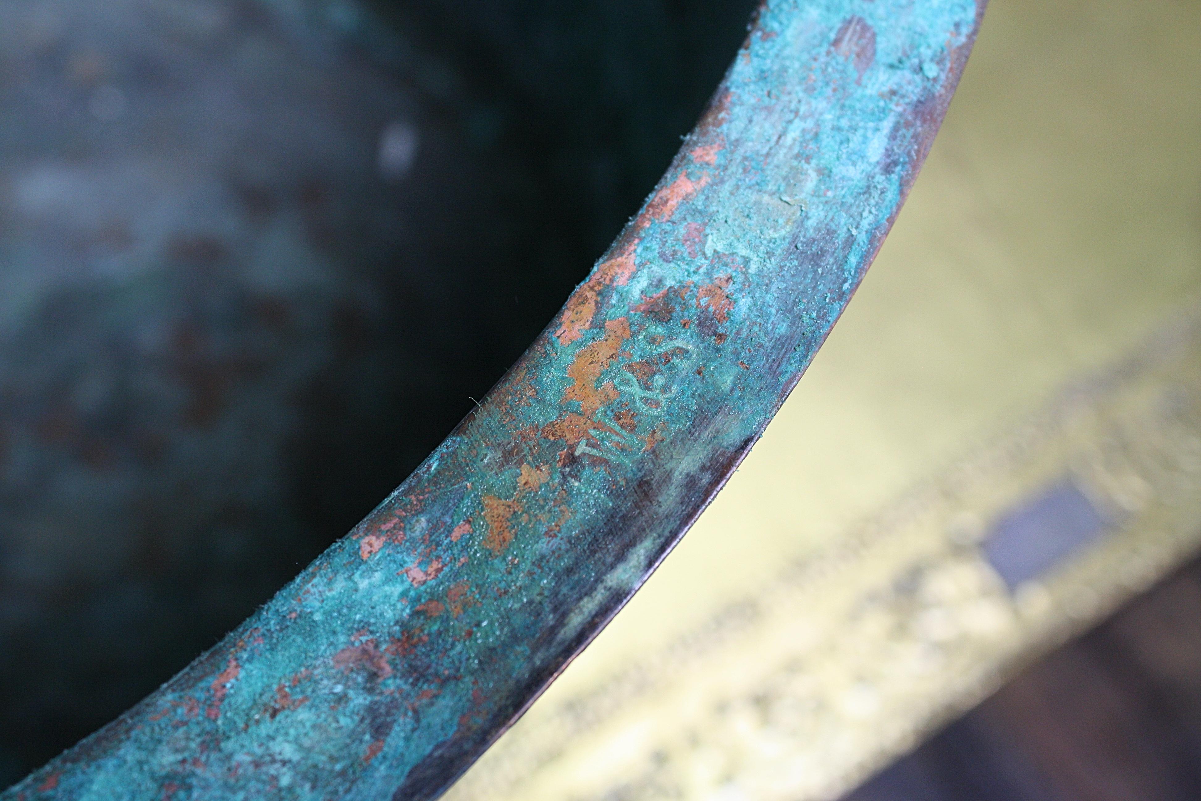 19th Century English Riveted Copper Verdigris Vat Vessel Planter at ...