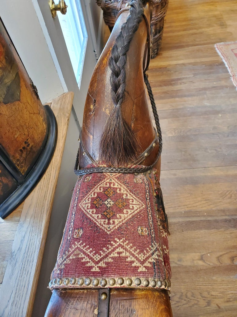 19th Century English Rocking Horse with Upholstered Saddle For Sale at ...