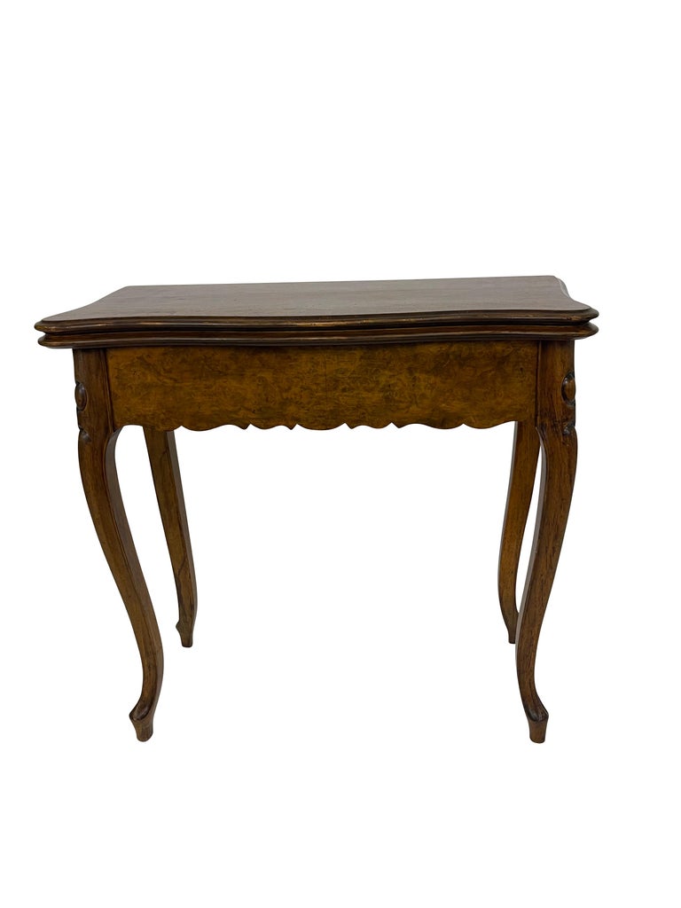 19th Century English Rococo Revival Burl Walnut Games Table For Sale at ...