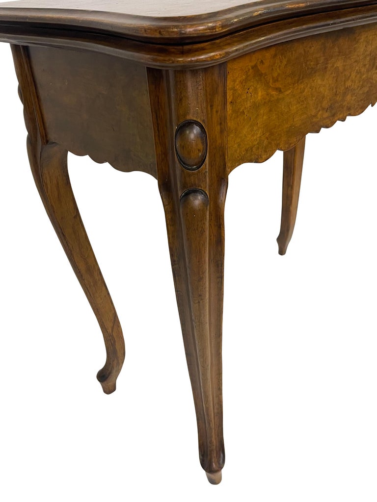 19th Century English Rococo Revival Burl Walnut Games Table For Sale at ...