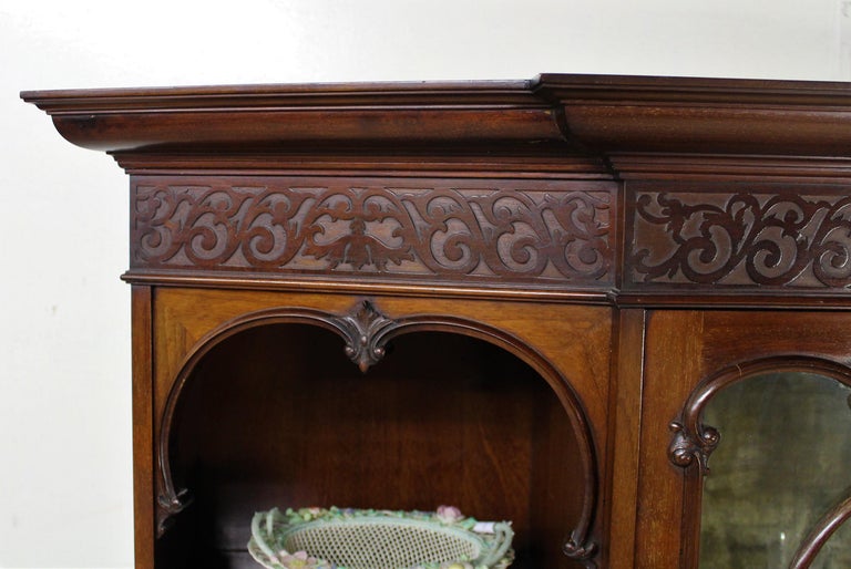 19th Century English Rococo Style Mahogany Display Cabinet at 1stDibs