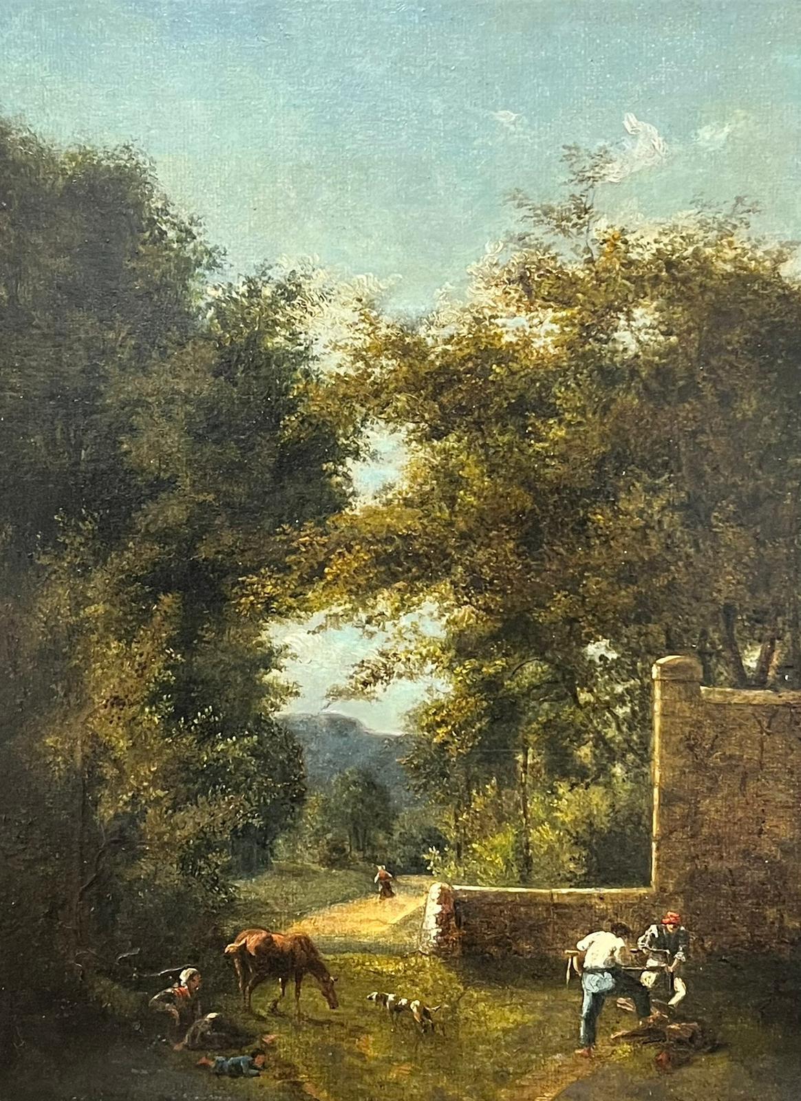 19th Century English School - Fine Victorian Oil Painting Workers in ...