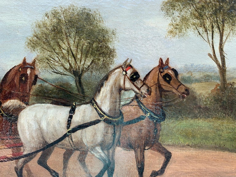 Unknown - 19th century Victorian English mail coach with horses in a ...