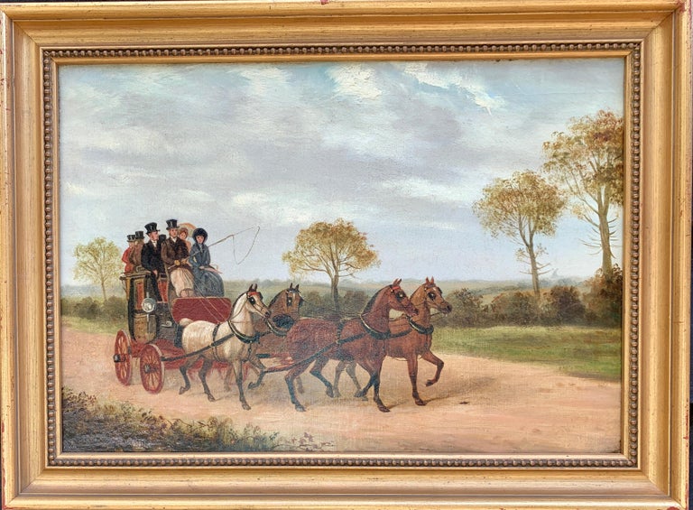Unknown - 19th century Victorian English mail coach with horses in a ...