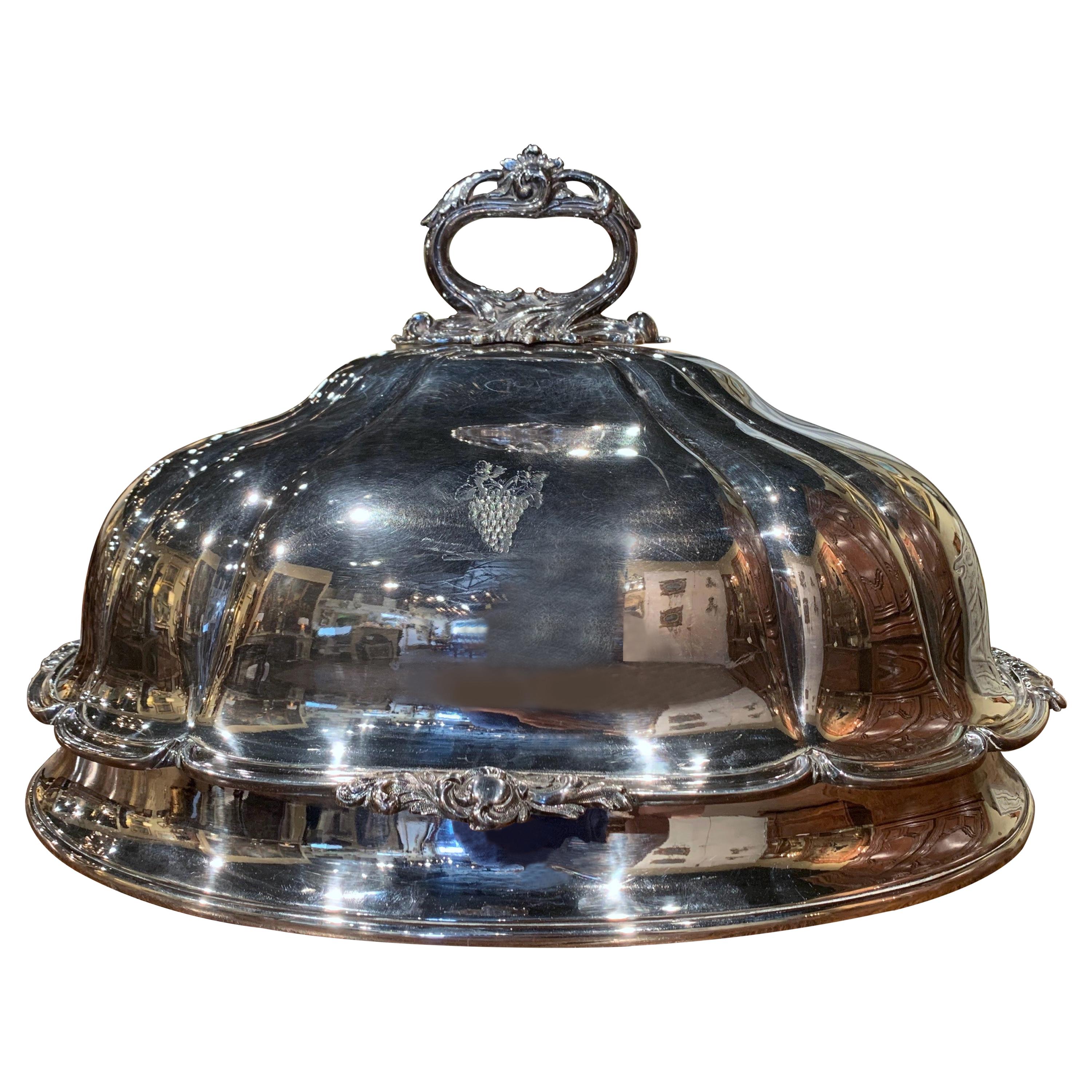19th Century English Silver Plated Meat Dome at 1stDibs | silver meat dome