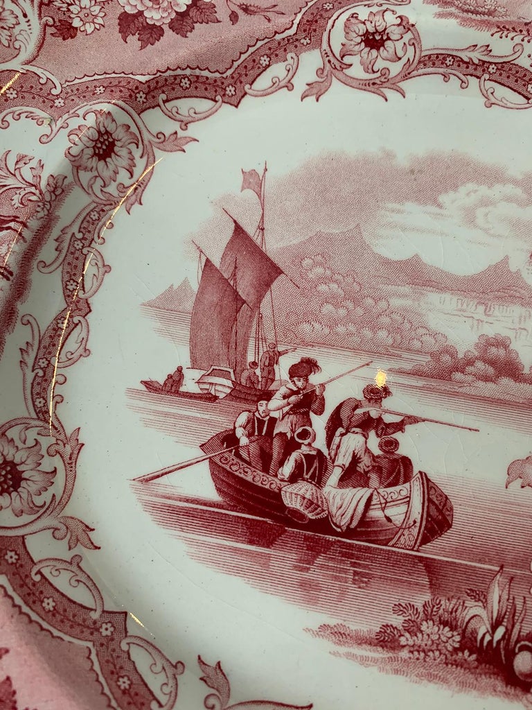 19th Century English Staffordshire Transferware Charger Columbus ...