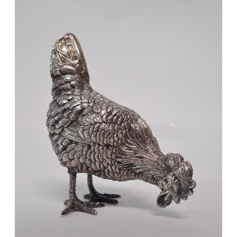 19th Century English Sterling Silver Chicken at 1stDibs