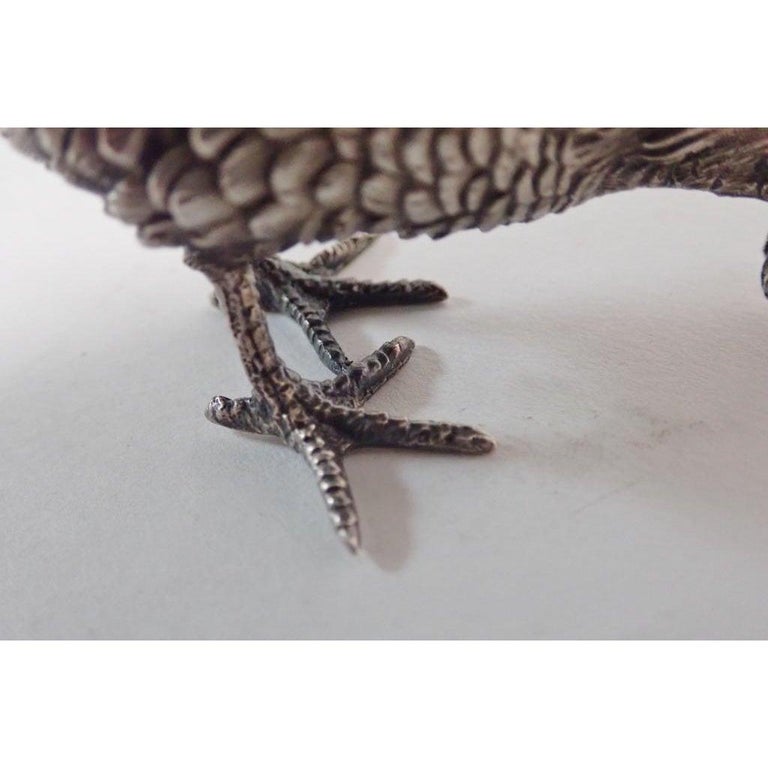 19th Century English Sterling Silver Chicken at 1stDibs