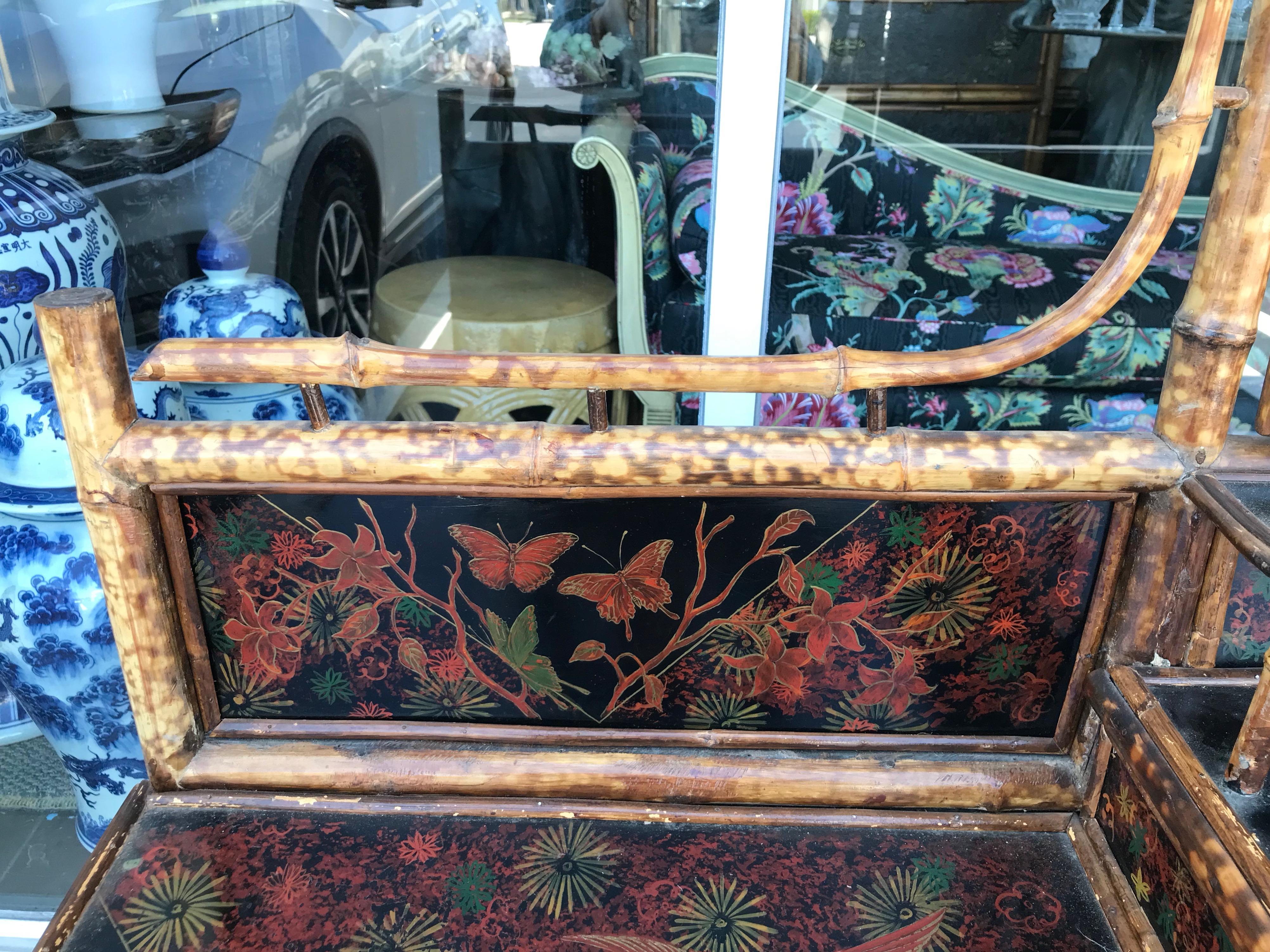 19TH Century English " Tortoise Shell " Bamboo Dresser For Sale at 1stDibs