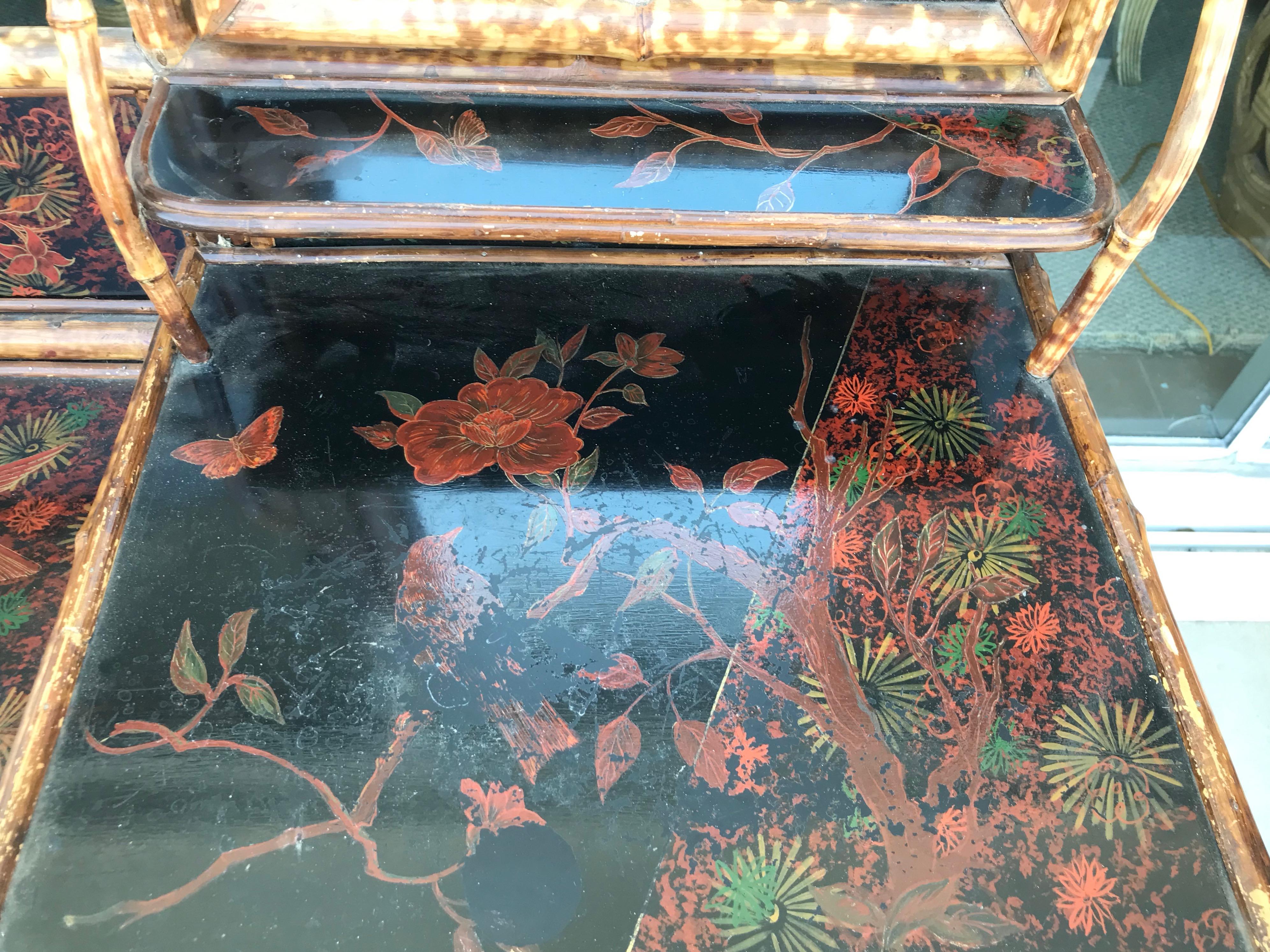 19TH Century English " Tortoise Shell " Bamboo Dresser For Sale at 1stDibs