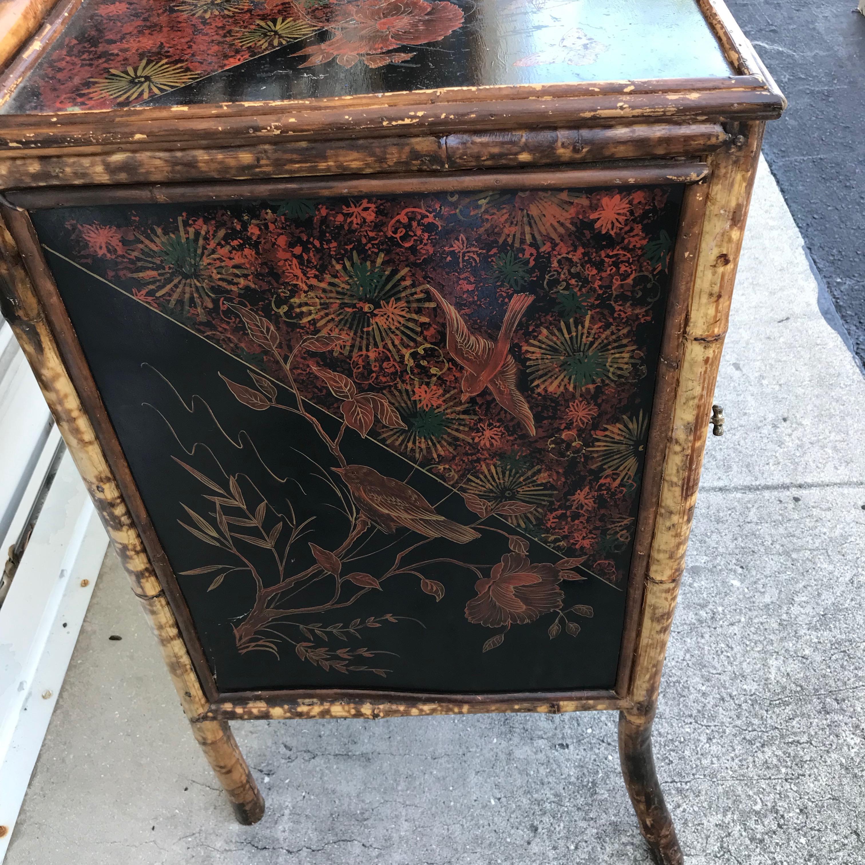 19TH Century English " Tortoise Shell " Bamboo Dresser For Sale at 1stDibs