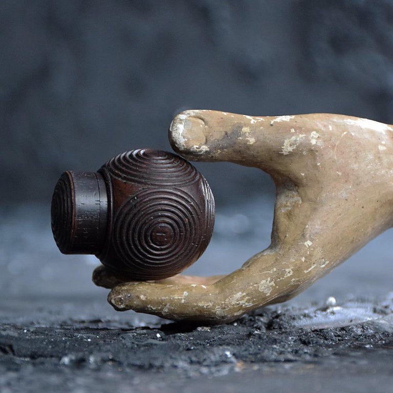 19th Century English Treen Puzzle Snuff Box Ball at 1stDibs