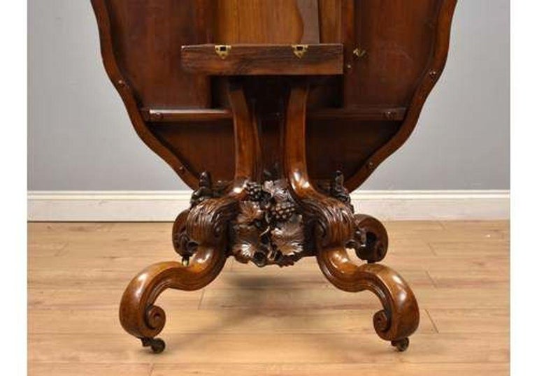 19th Century, English Victorian Burr Walnut Loo Table For Sale at 1stDibs