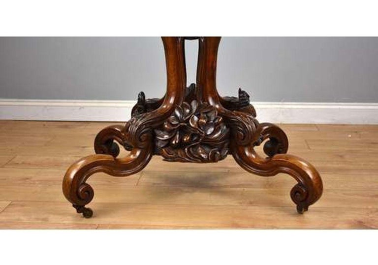 19th Century, English Victorian Burr Walnut Loo Table For Sale at 1stDibs