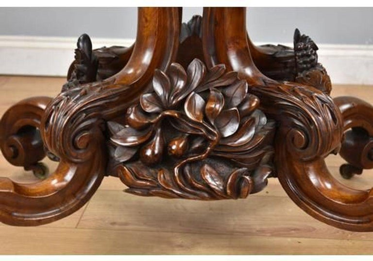 19th Century, English Victorian Burr Walnut Loo Table For Sale at 1stDibs