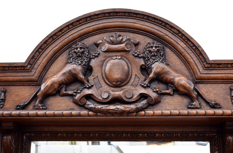 19th Century English Victorian Carved Oak Front and Back Bar at 1stDibs