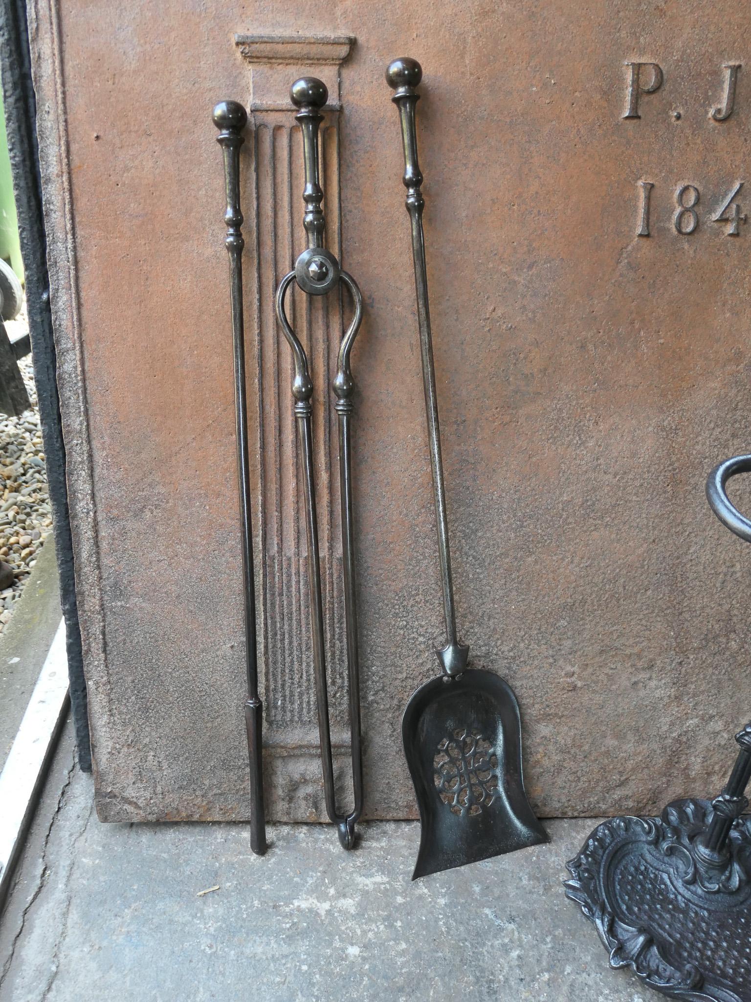 19th Century English Victorian Fireplace Tools or Companion Set For ...