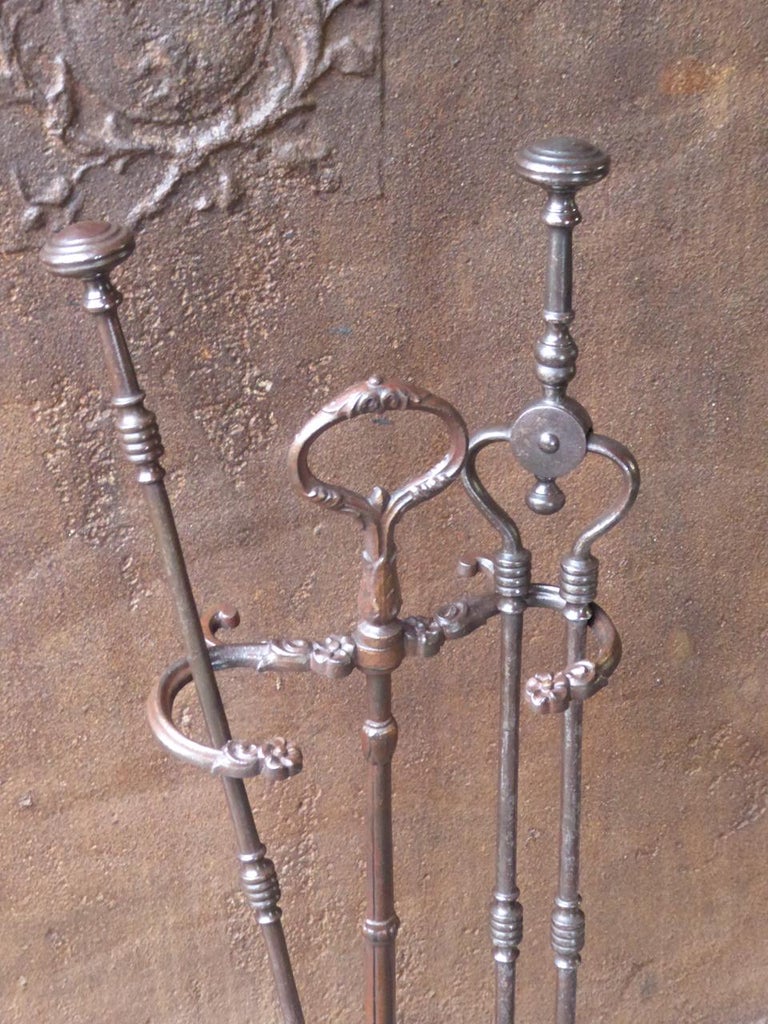 19th Century English Victorian Fireplace Tools or Fire Tool Set at 1stDibs