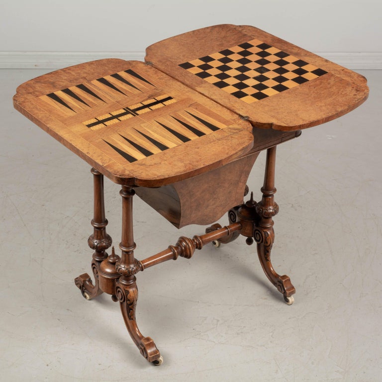 19th Century English Victorian Folding Game Table For Sale at 1stDibs