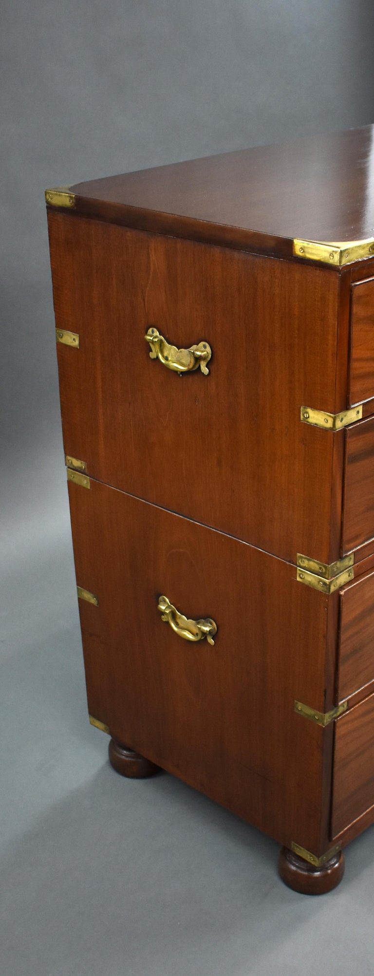 19th Century English Victorian Mahogany Campaign Style Chest For Sale ...