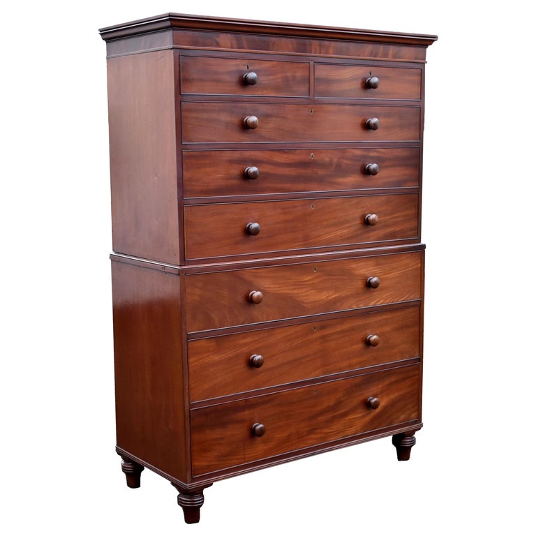 19th Century English Victorian Mahogany Chest on Chest For Sale at ...