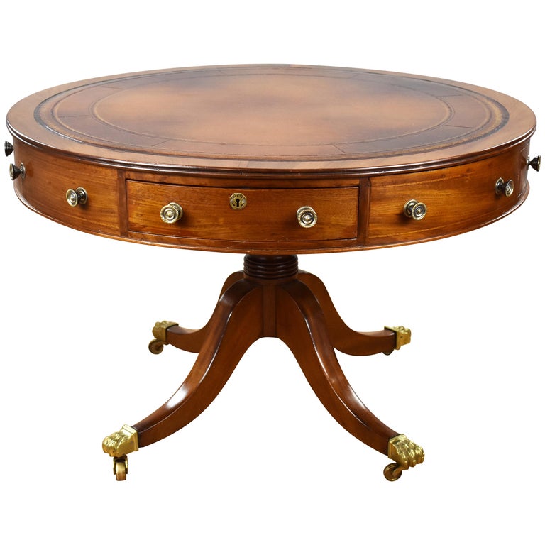 19th Century English Victorian Mahogany Rent Table at 1stDibs