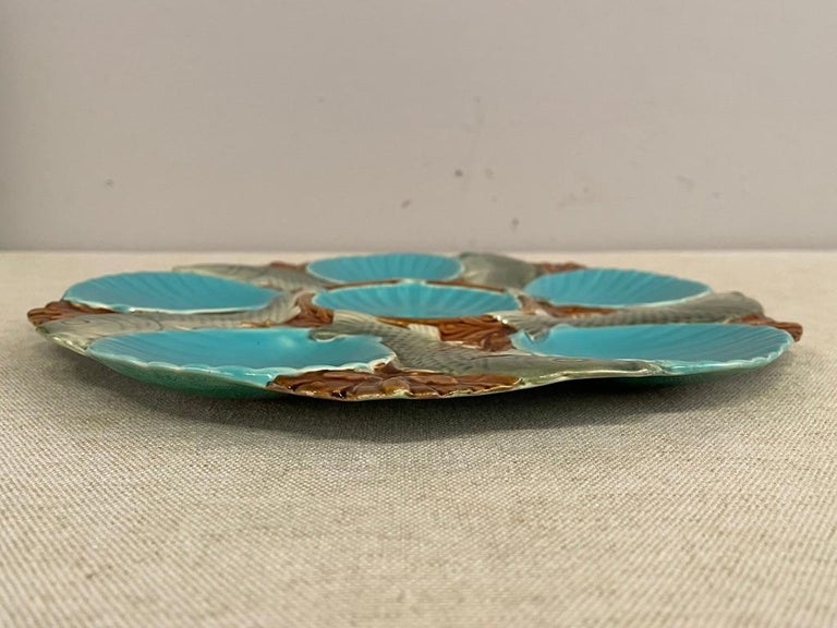 19th Century English Victorian Majolica Oyster Plate Signed Minton For ...