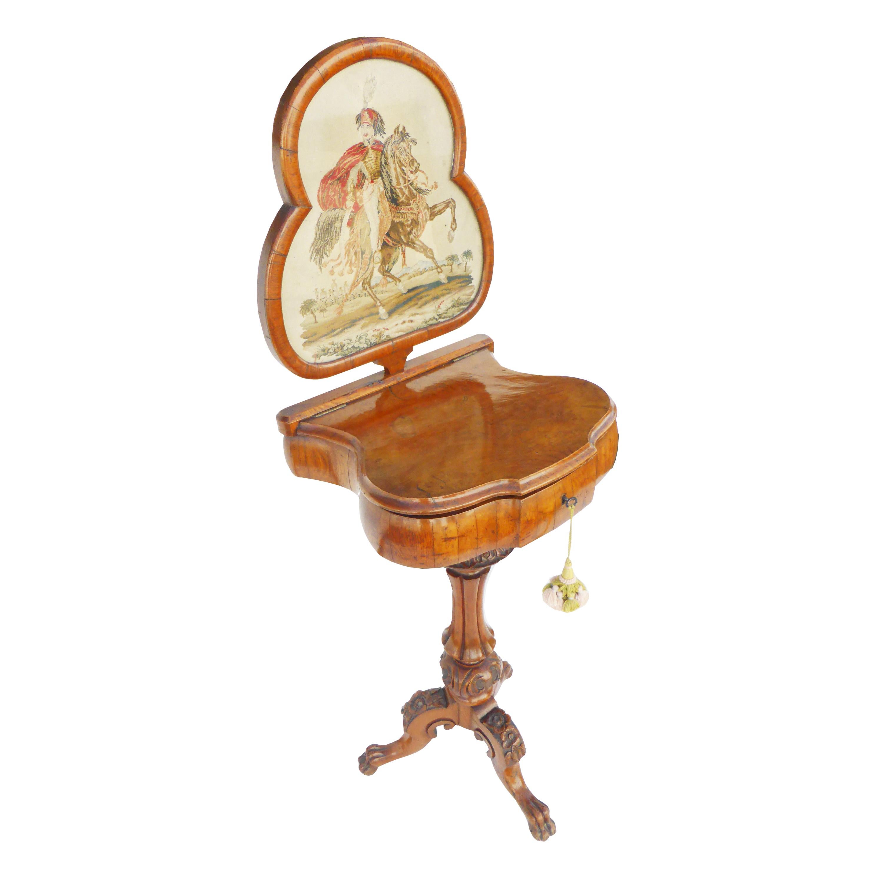 Victorian Papier Mâché and Mother-of-Pearl Inlayed Work Table For Sale ...