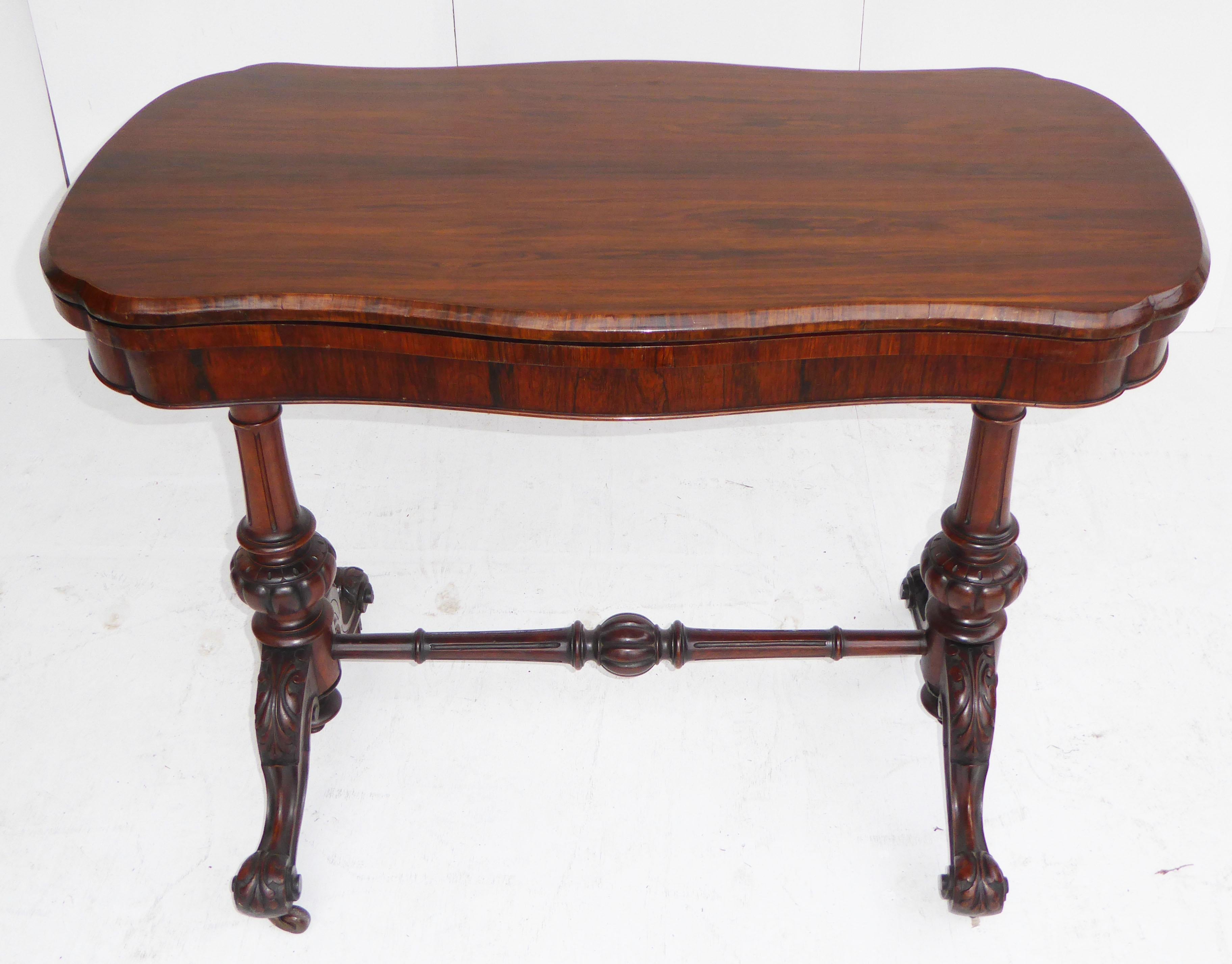 19th Century English Victorian Rosewood Card Table at 1stDibs