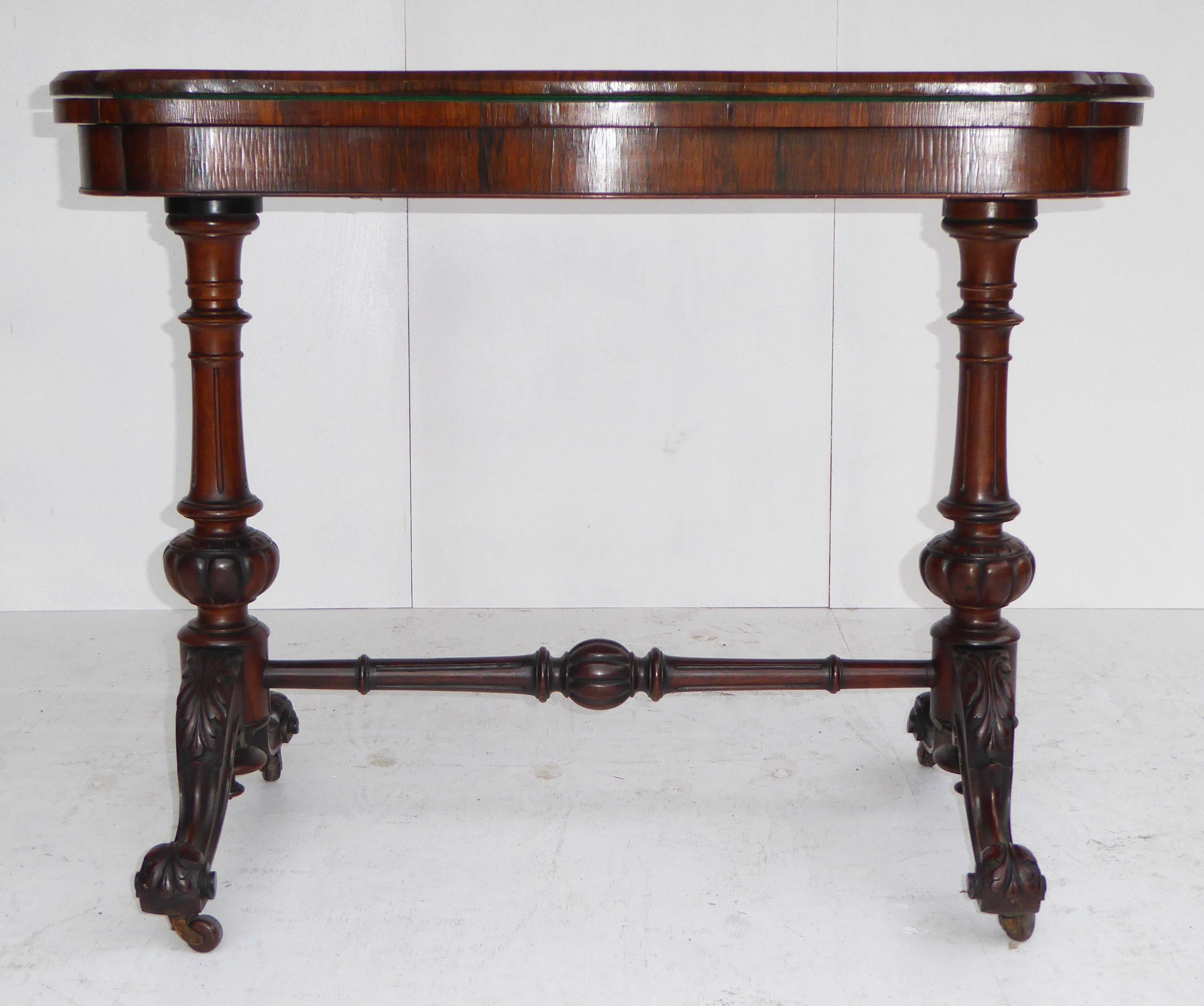 19th Century English Victorian Rosewood Card Table at 1stDibs
