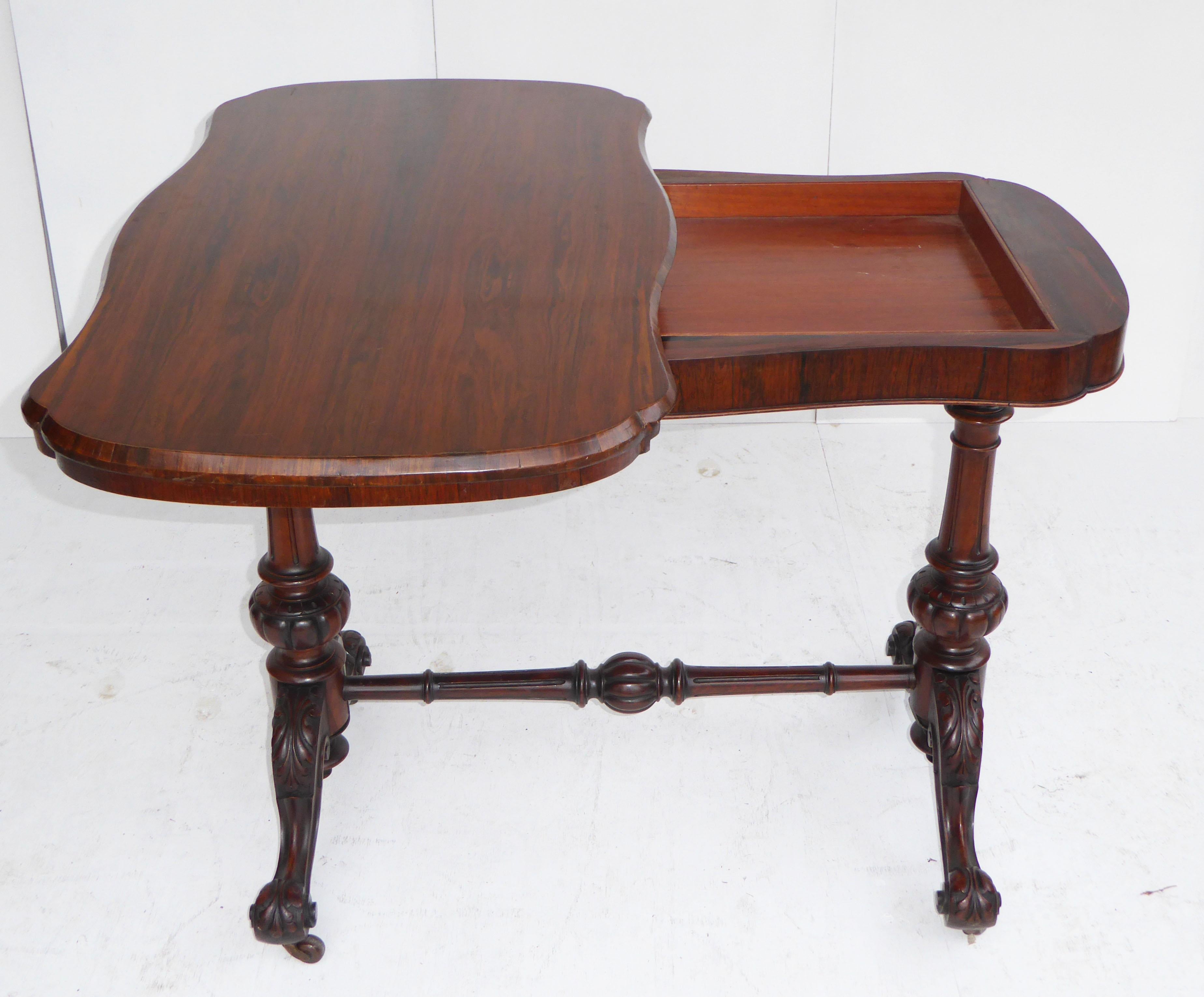 19th Century English Victorian Rosewood Card Table at 1stDibs