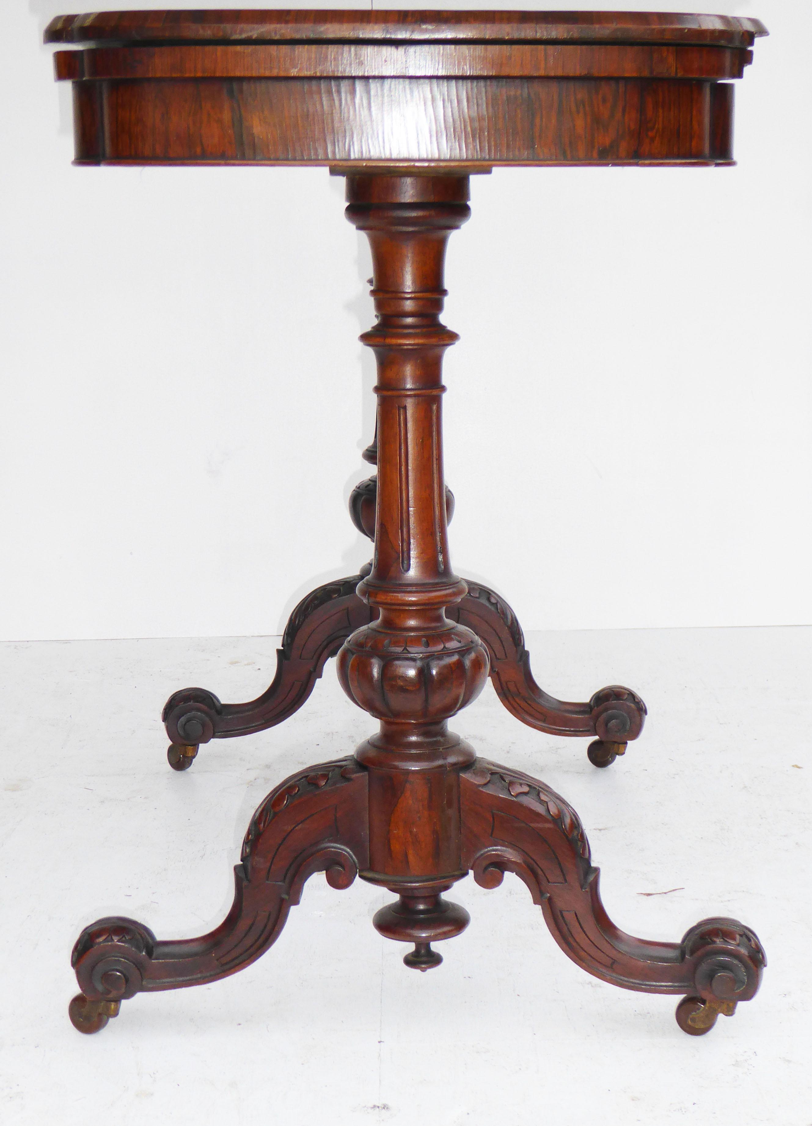19th Century English Victorian Rosewood Card Table at 1stDibs