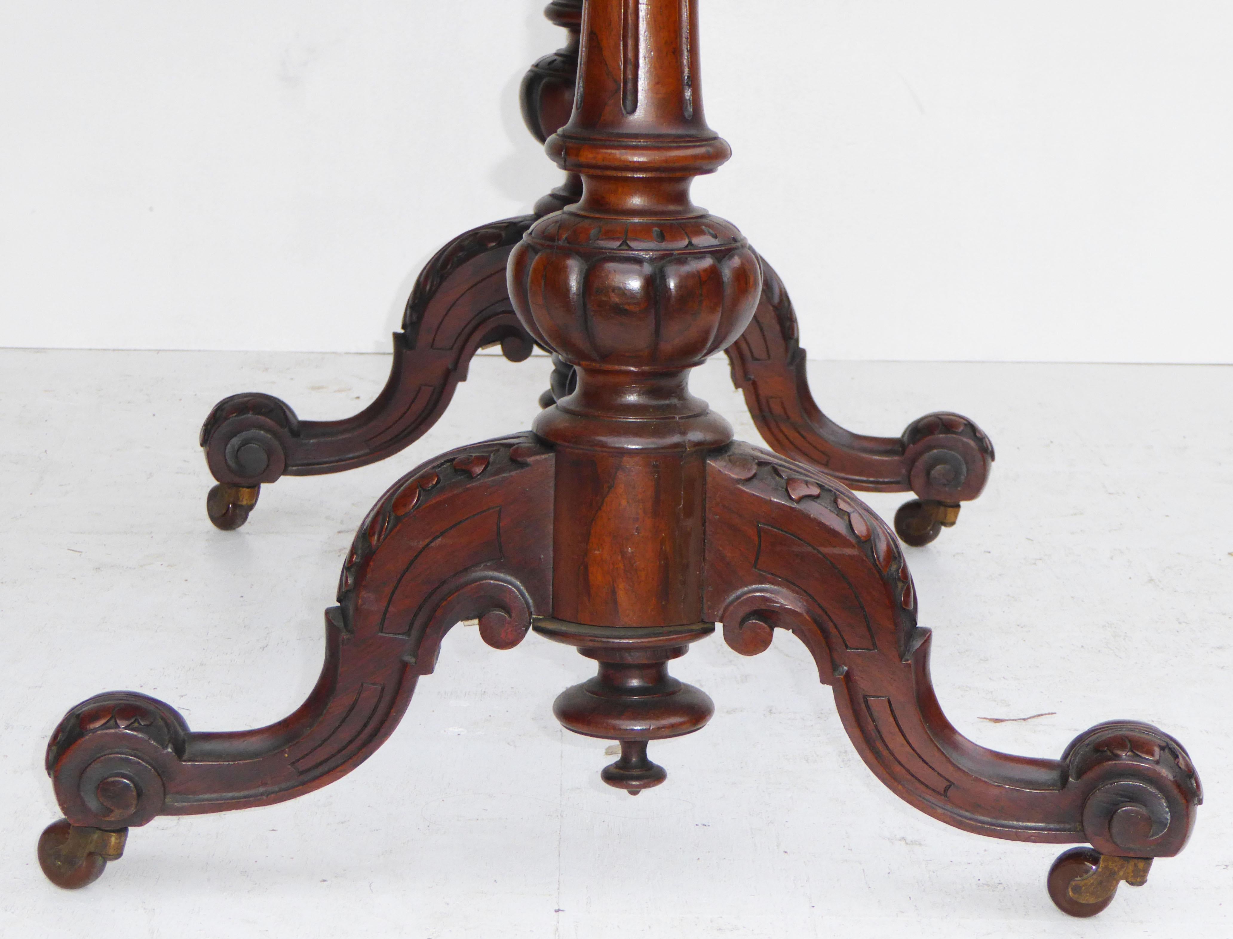 19th Century English Victorian Rosewood Card Table at 1stDibs