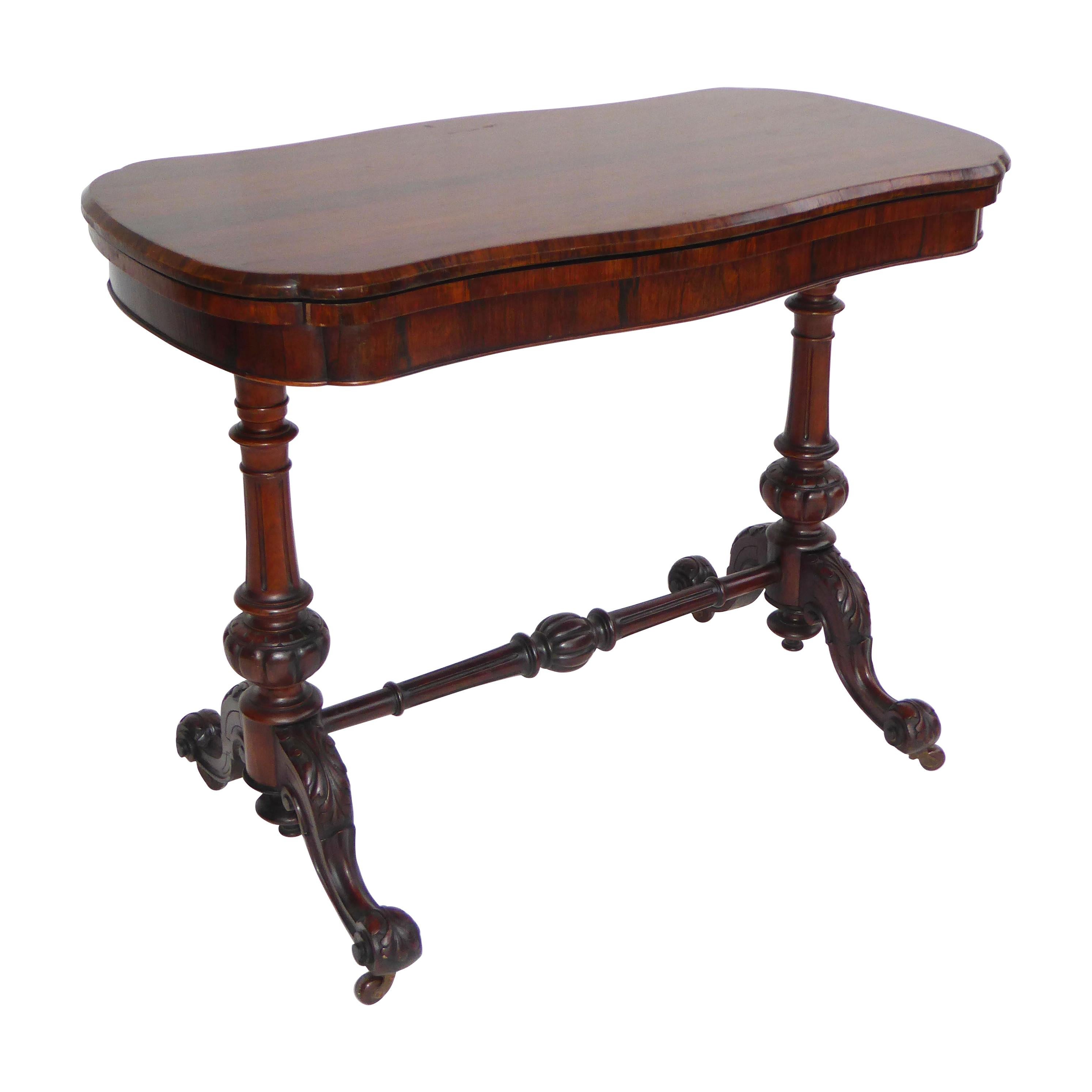 19th Century English Victorian Rosewood Card Table at 1stDibs