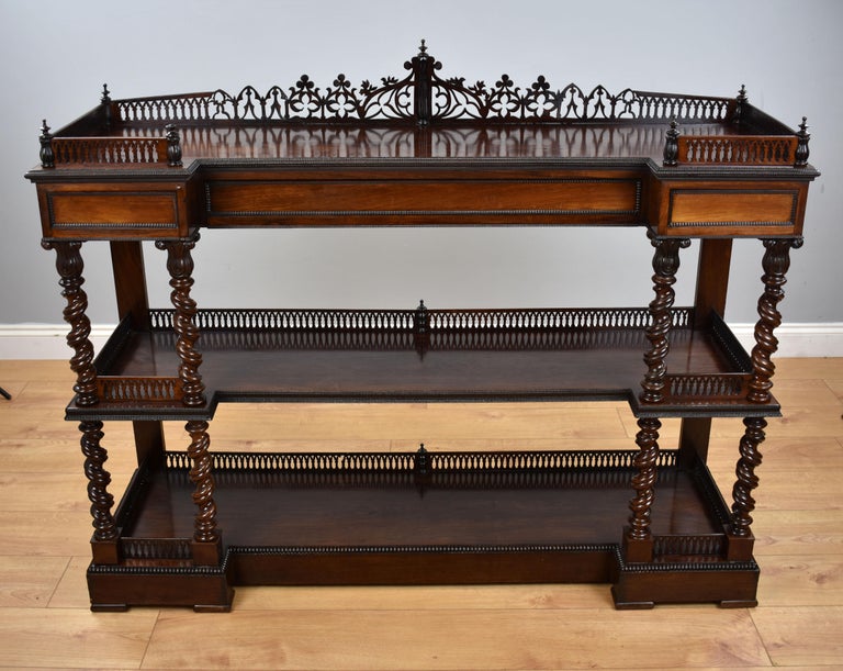 19th Century English Victorian Rosewood Server Buffet Sideboard at 1stDibs
