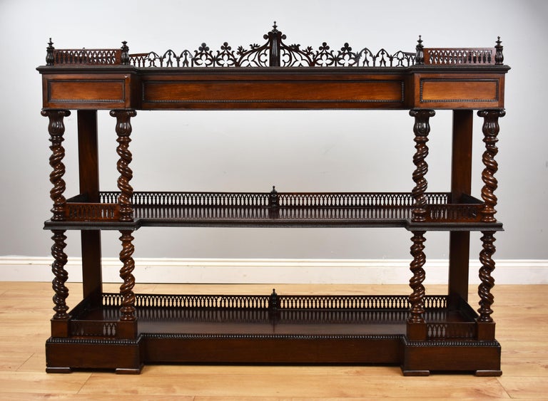19th Century English Victorian Rosewood Server Buffet Sideboard at 1stDibs