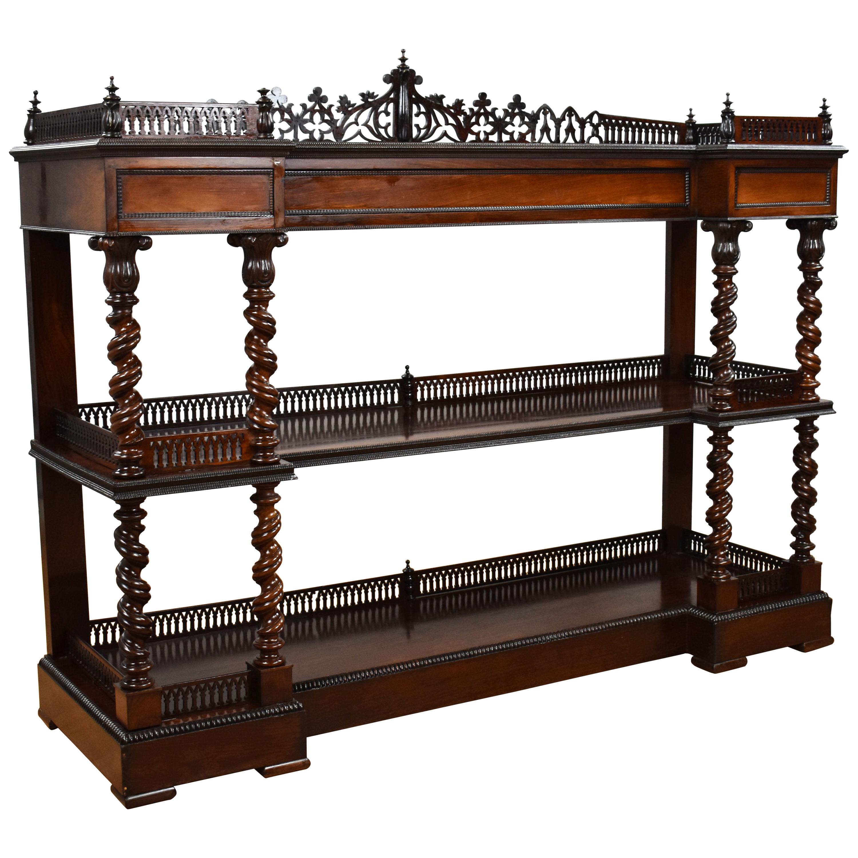 19th Century English Victorian Rosewood Server Buffet Sideboard at 1stDibs
